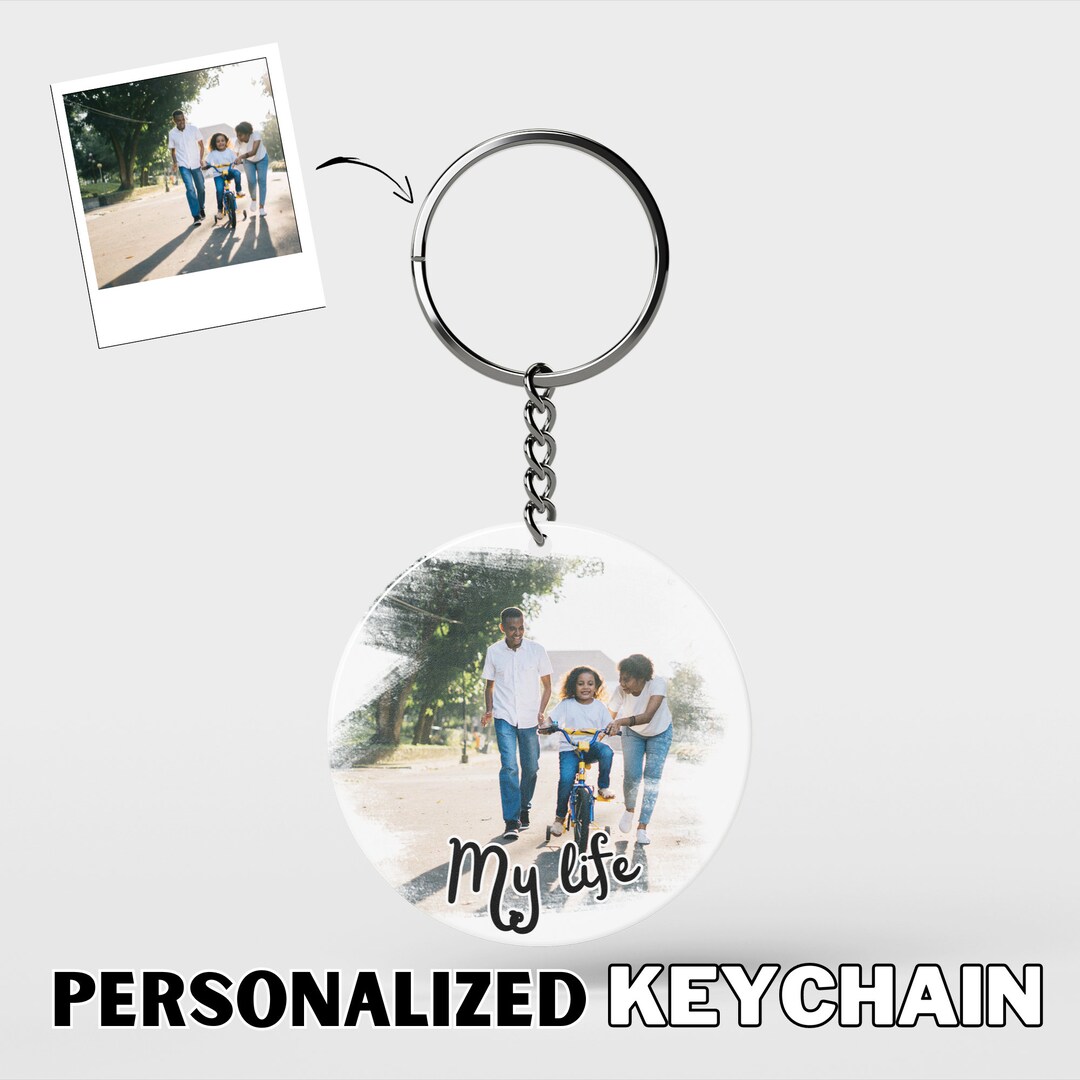 Custom Keychain, Photos and Names on Both Sides. Add a Personal Touch ...