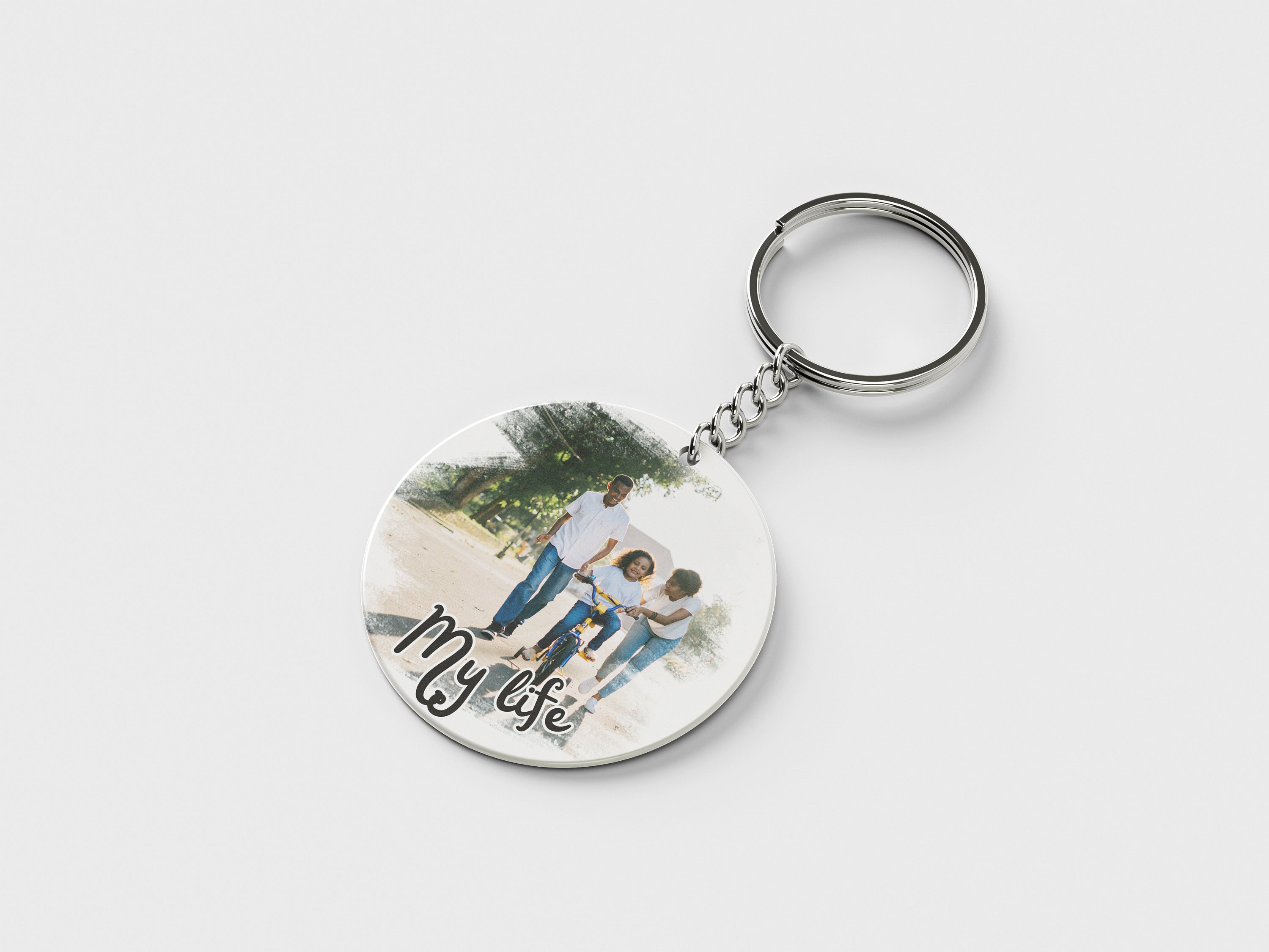 Custom Keychain, Photos and Names on Both Sides. Add a Personal Touch ...