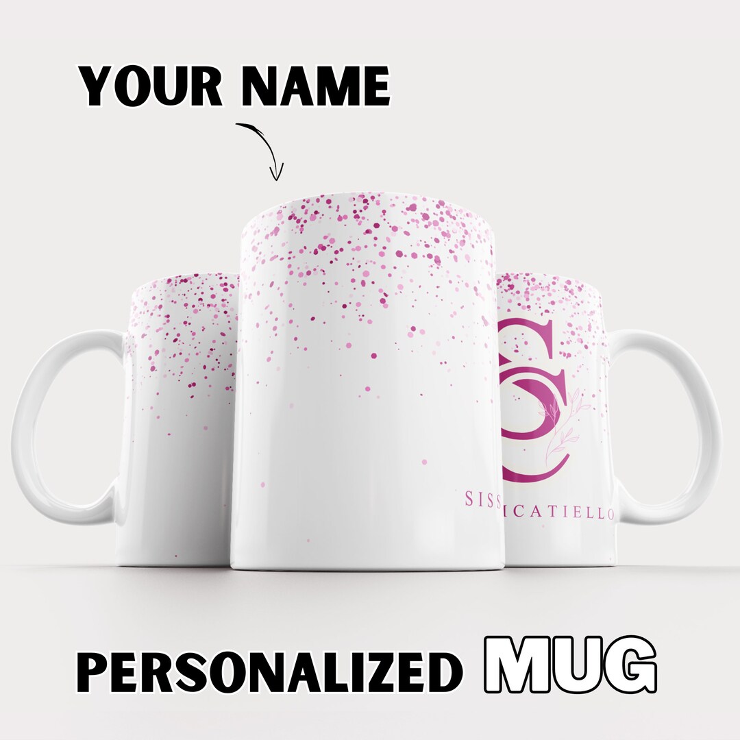 Rose Coffee Mug | Initial Name Mug | Personalized Mug Name | Custom Mug ...