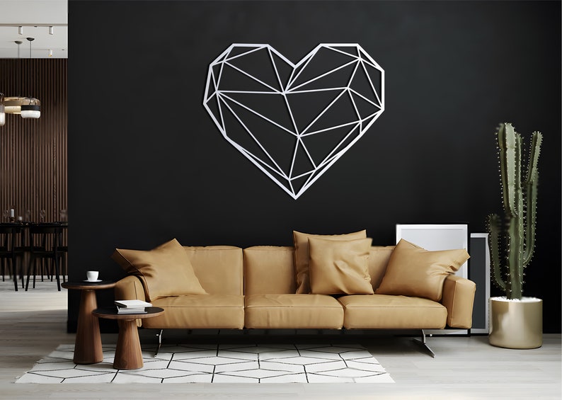 Heart Line Art Metal Wall Decor Heart Shape Wall Hanging Heart Shaped ...