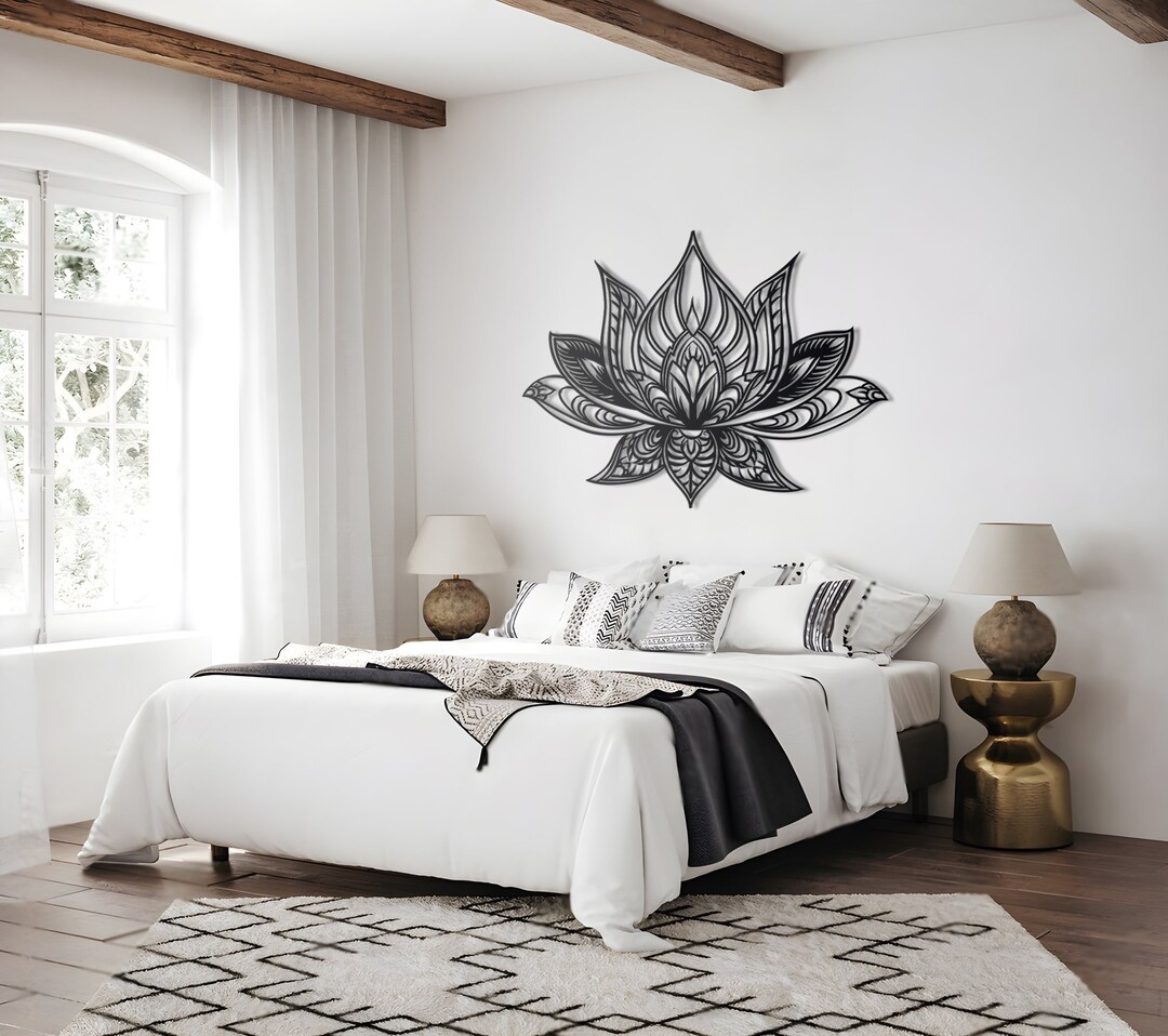 Metal Lotus Flower Wall Decor | Floral Metal Wall Art | Yoga Lover Gift ...
