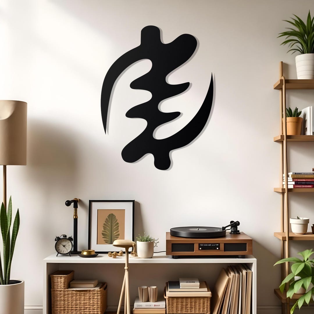 Gye Nyame Metal Wall Art Adinkra African Symbol Black Home Decor