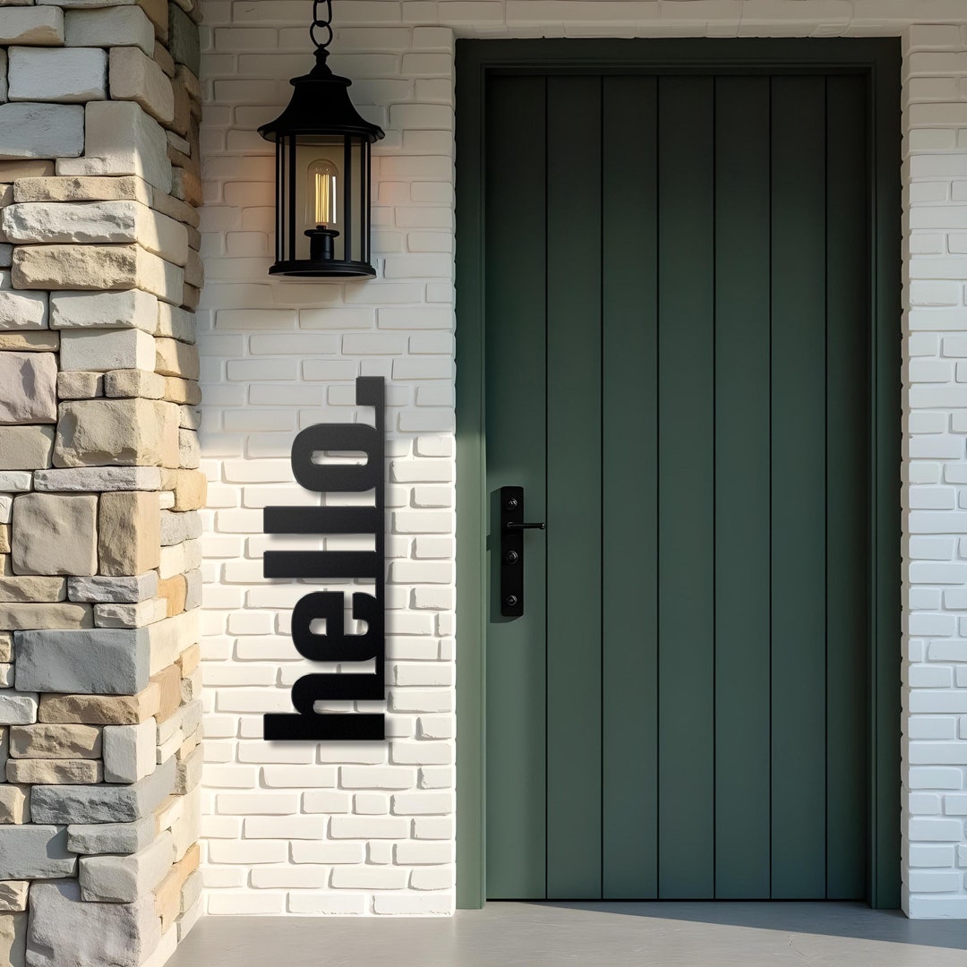 Hello Metal Sign, Entryway Decor, Welcome Sign, Front Door Decor, Hello ...