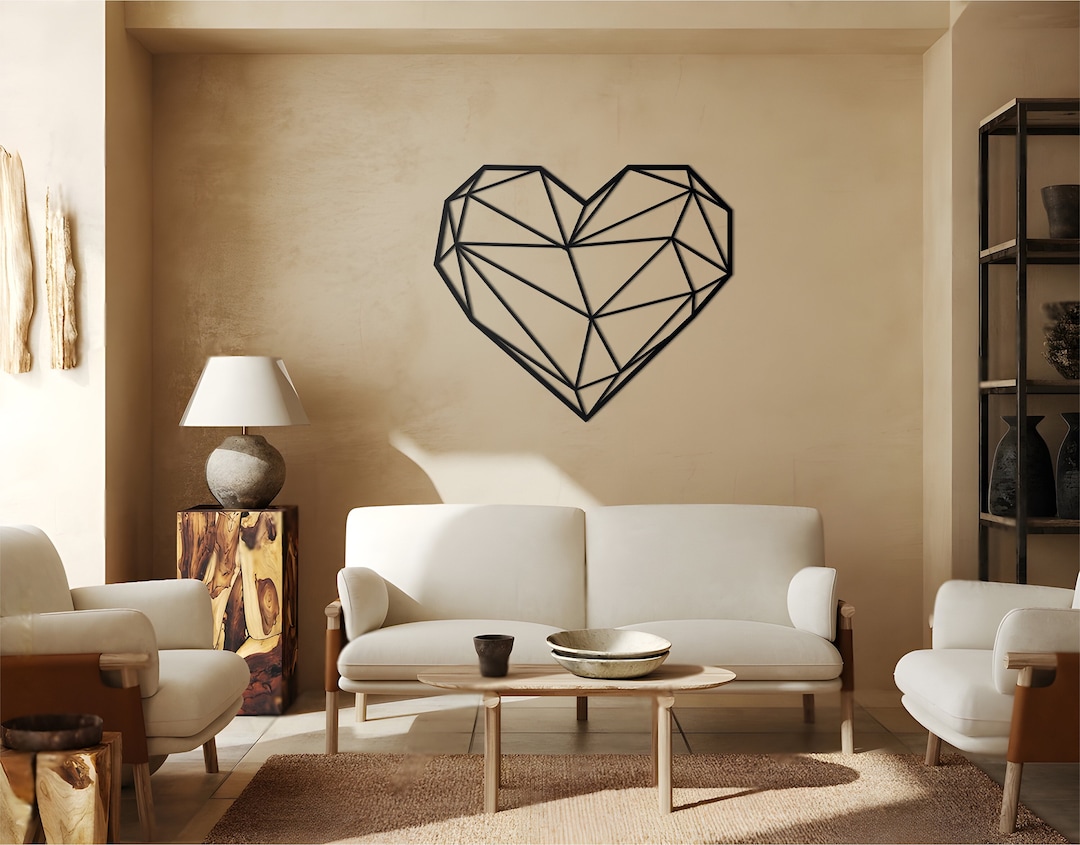 Heart Line Art Metal Wall Decor Heart Shape Wall Hanging Heart Shaped ...