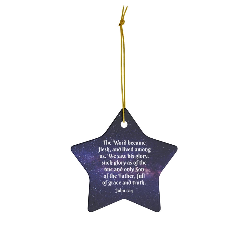 Christmas Star Ornament, Bible Verse Ornament, Christian Holiday Decor ...