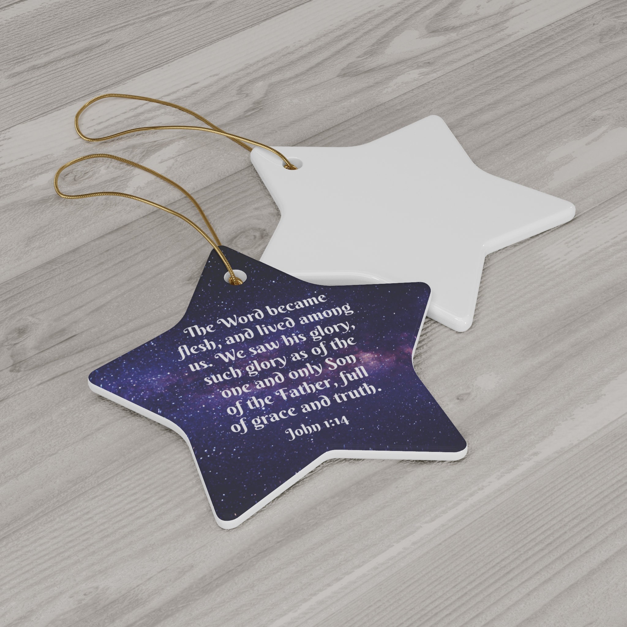 Christmas Star Ornament, Bible Verse Ornament, Christian Holiday Decor ...