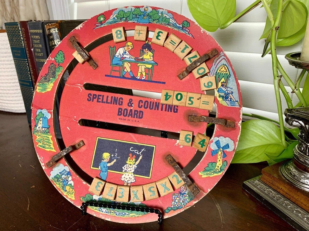 Vintage 1940s Childrens Spelling & Counting Board USA - Etsy