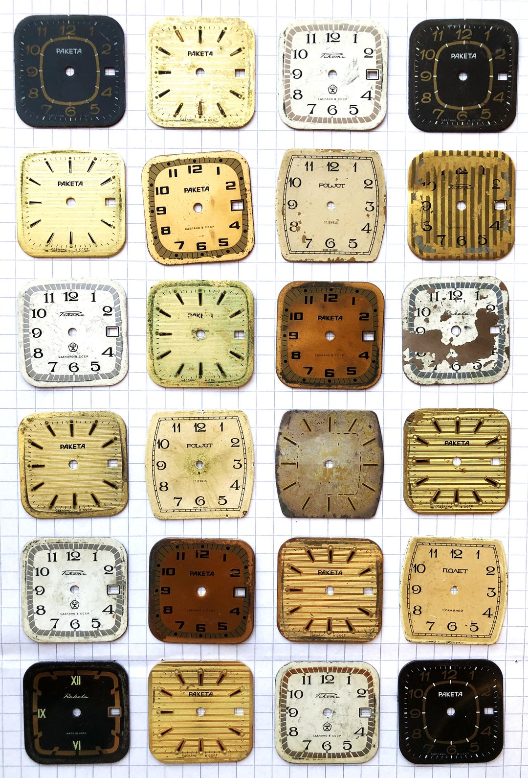 24 Pcs. Watch Faces Watch Dials Patina Watch Faces Watchmaking Projects ...