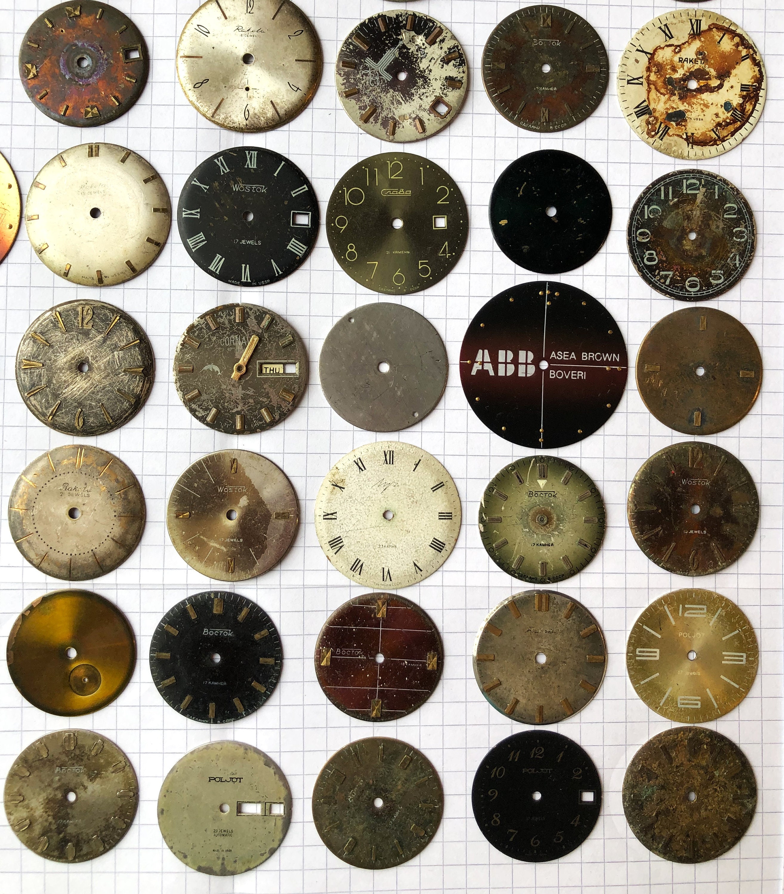 99 Pcs. Watch Faces Watch Dials Patina Watch Faces Watchmaking Projects ...