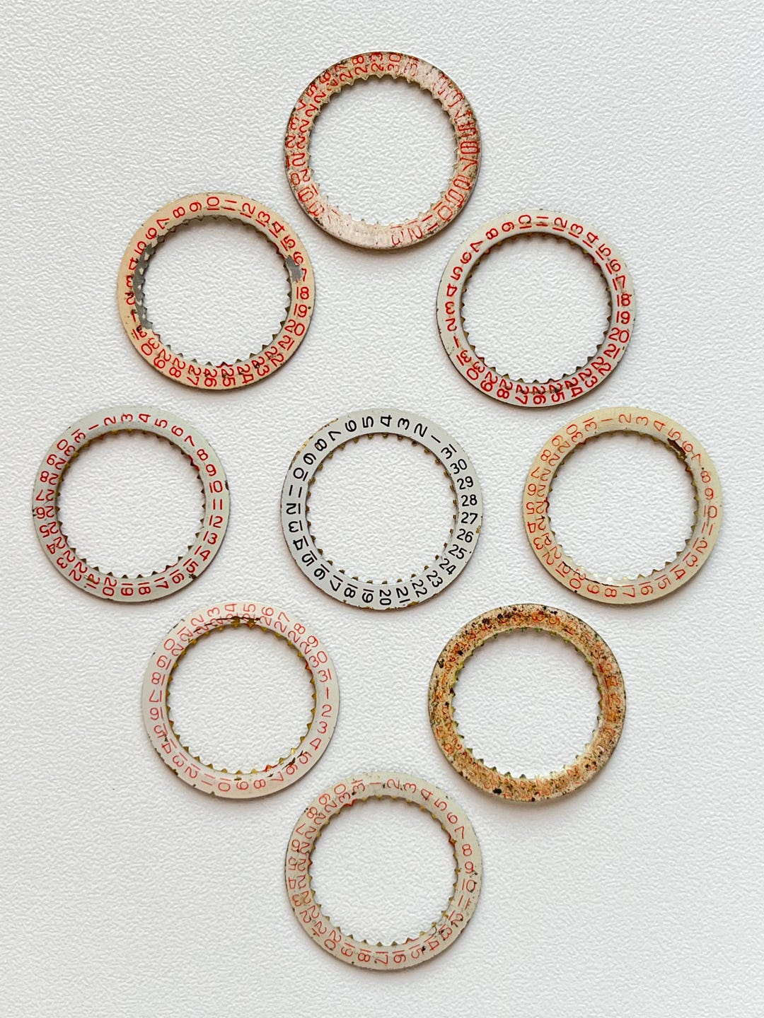 9 Pcs Vintage Soviet Era Watch Date Wheels Dials 25 Mm USSR Watch Date ...