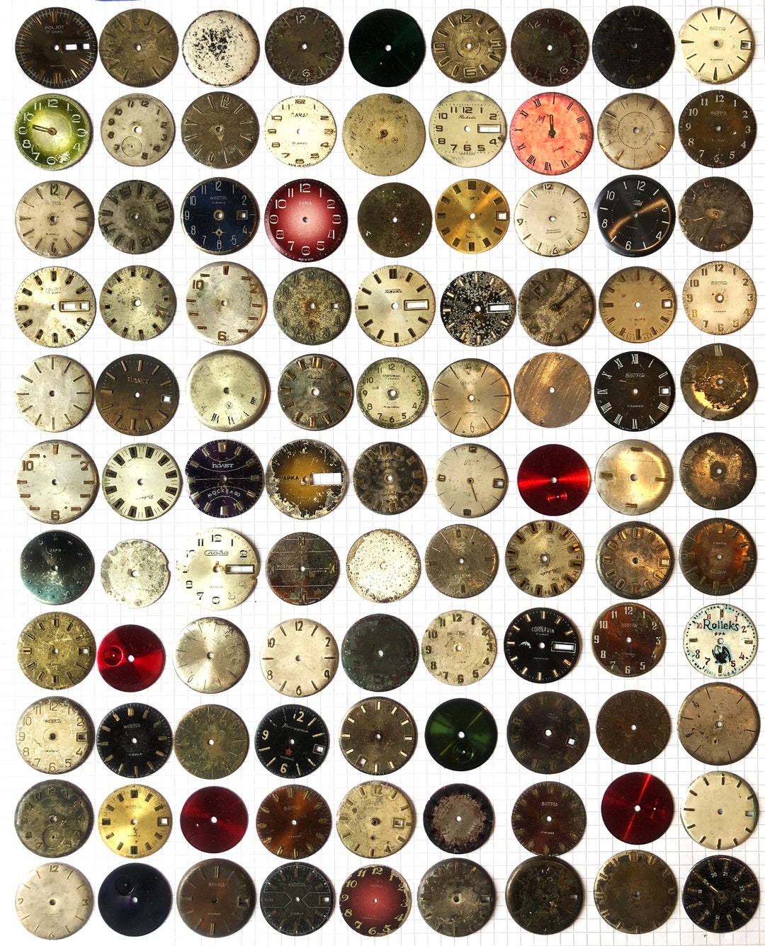 99 Pcs. Watch Faces Watch Dials Patina Watch Faces Watchmaking Projects ...