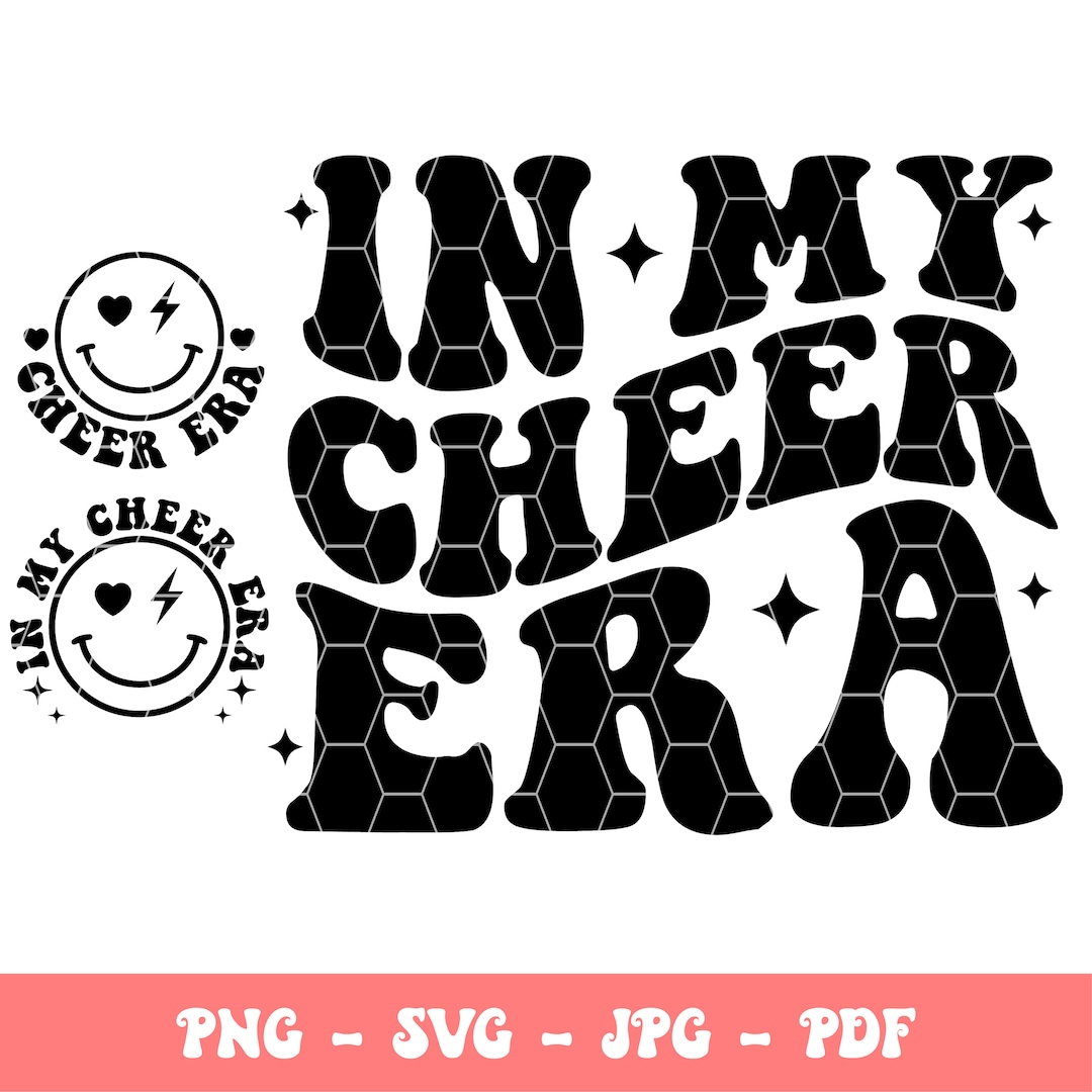 In My Cheer Era Svg Png Pdf Jpeg, Cheer Svg Png, Retro Cheer Svg, Wavy ...