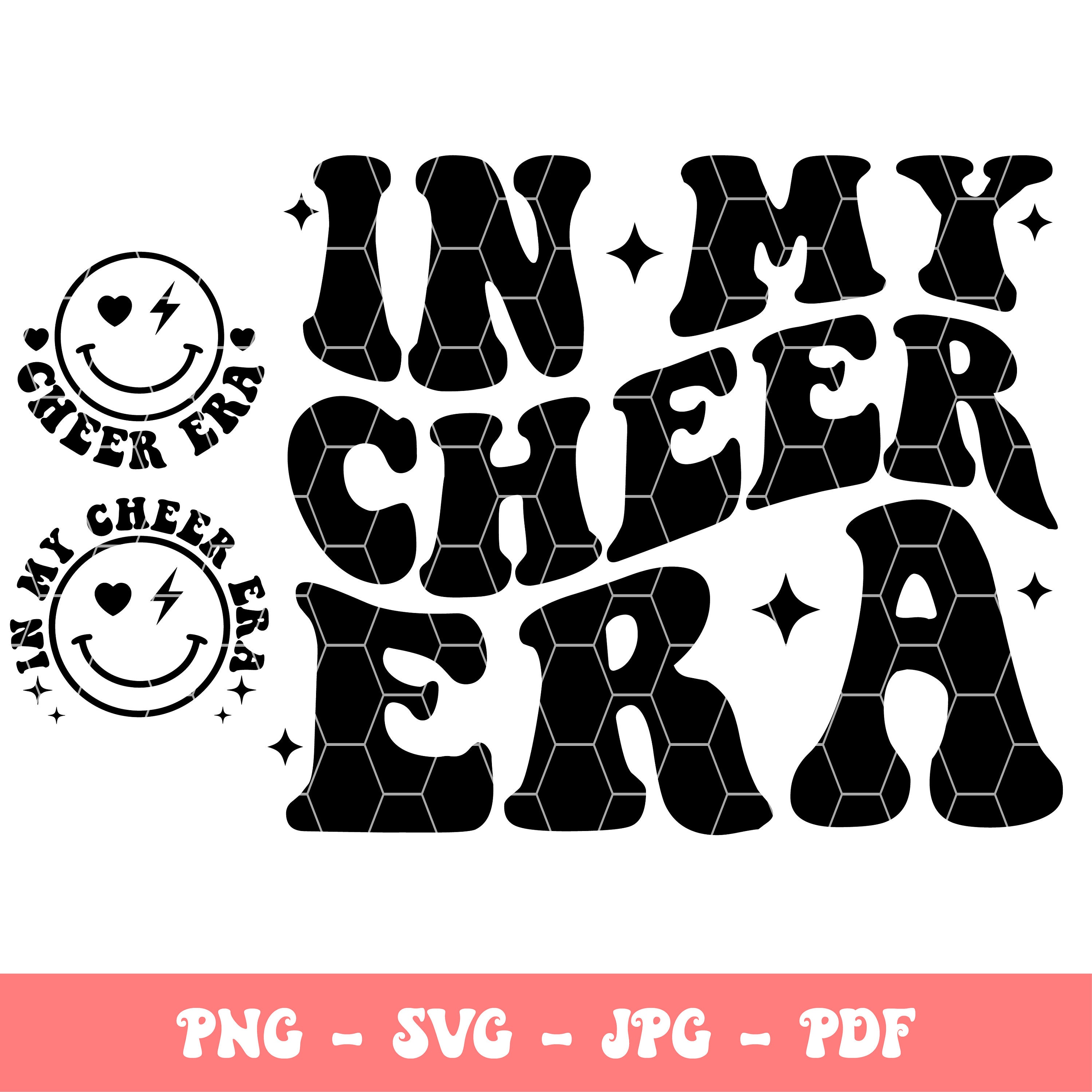 In My Cheer Era Svg Png Pdf Jpeg, Cheer Svg Png, Retro Cheer Svg, Wavy ...