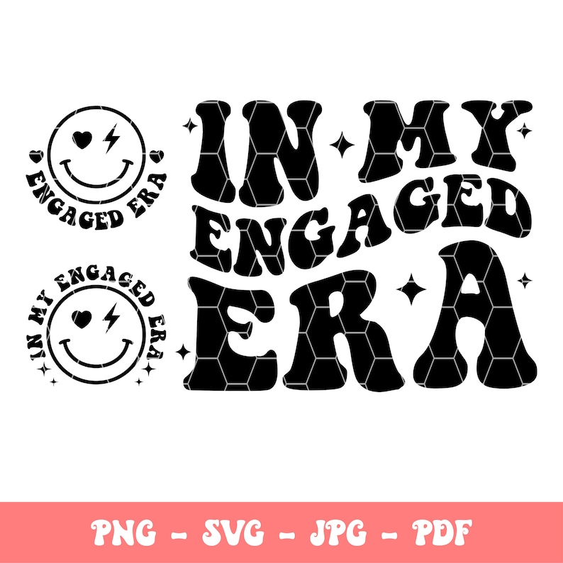 In My Engaged Era Svg Png, Groovy Engaged Svg Png, Retro Engaged Svg ...