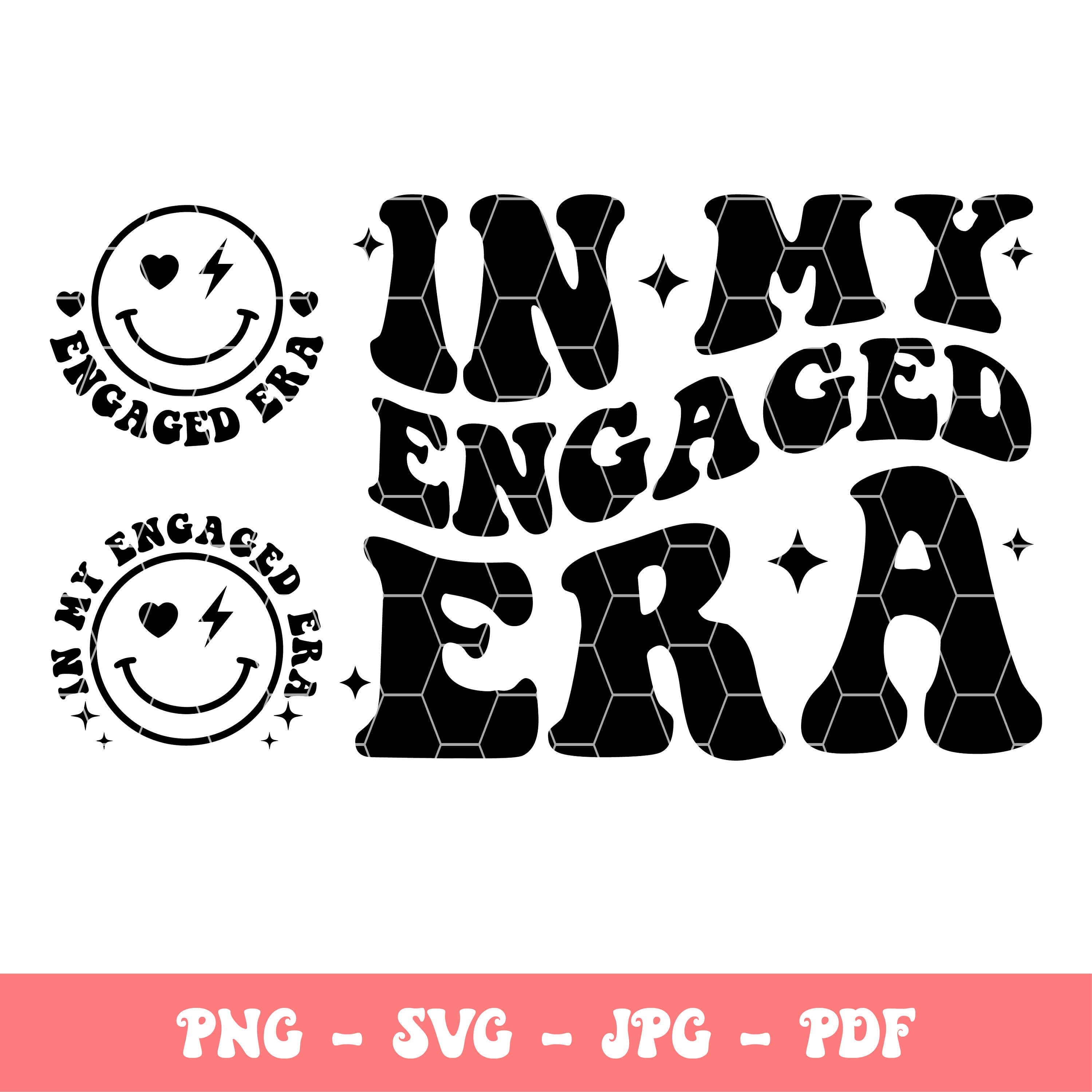 In My Engaged Era Svg Png, Groovy Engaged Svg Png, Retro Engaged Svg ...
