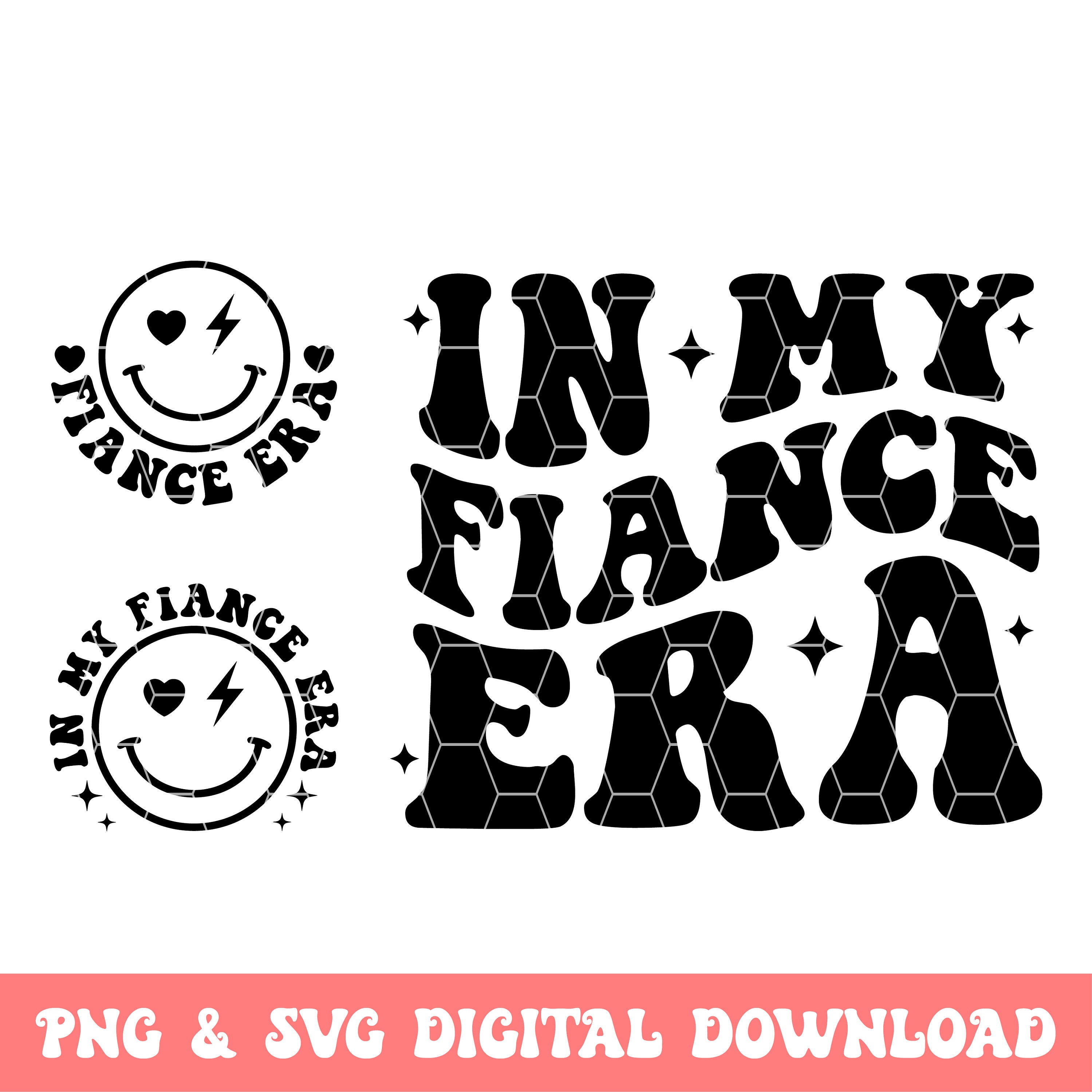 In My Fiance Era Svg Png, Fiance Svg Png, Retro Fiance Svg, Wavy ...