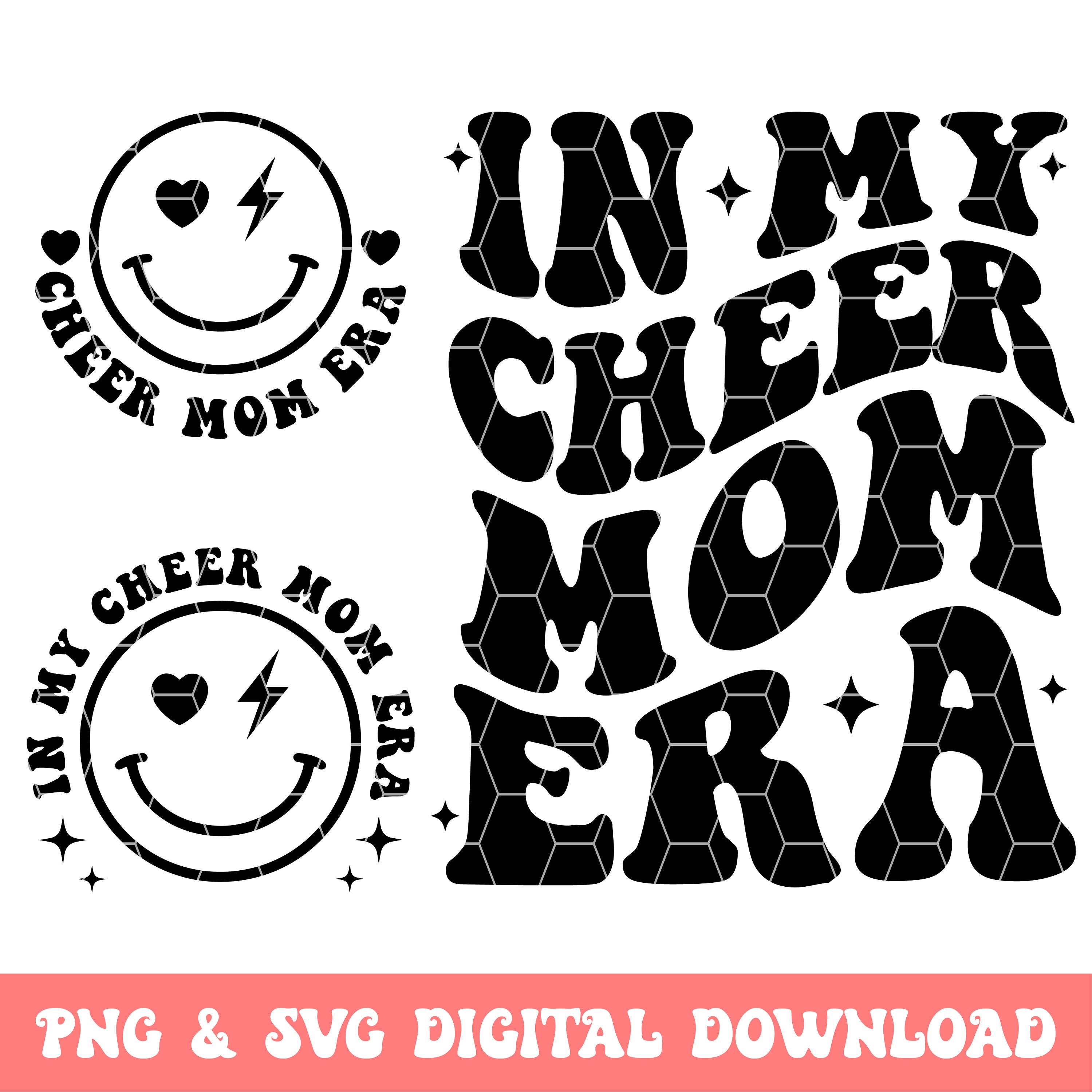 In My Cheer Mom Era Svg Png, Cheer Mom Svg Png, Retro Cheer Mom Svg, Wavy Stacked Alphabet Svg ...