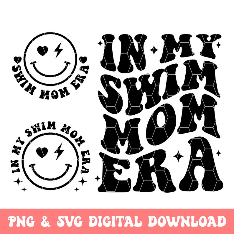 In My Swim Mom Era Svg Png, Swim Mom Svg Png, Retro Swim Mom Svg, Wavy ...
