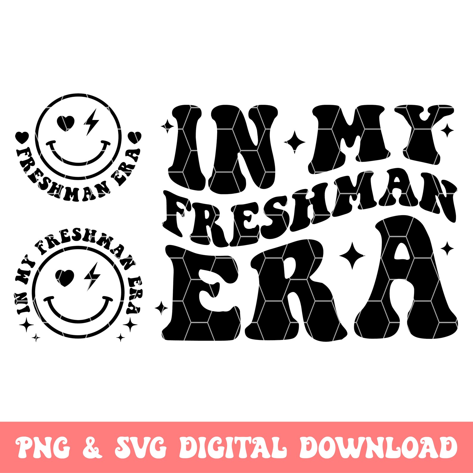 In My Freshman Era Svg Png, Freshman Svg Png, Retro Freshman Svg, Wavy ...