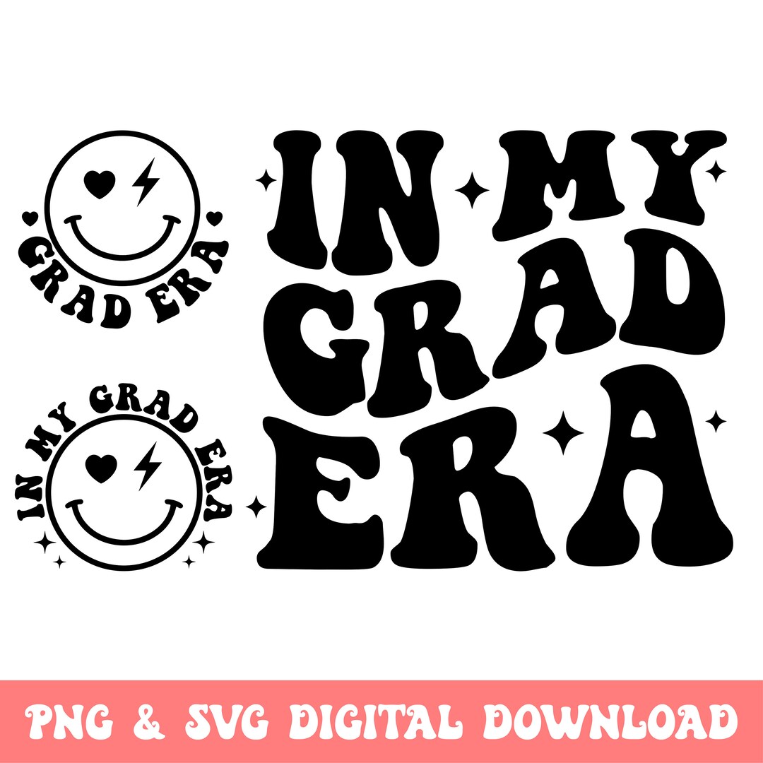 In My Grad Era Svg Png, Graduation Svg Png, Retro Grad Svg, Wavy Svg ...
