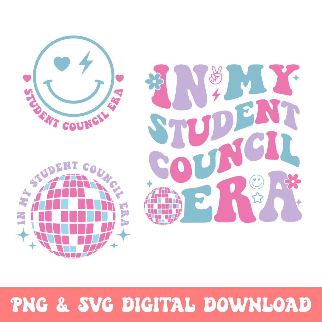 In My Student Council Era Svg, Png, Student Council SVG PNG, Retro Era Svg, Groovy Svg, Wavy ...