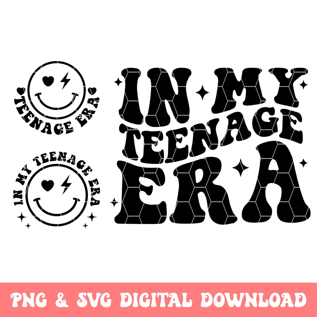 In My Teenage Era Svg Png, Teenage Svg Png, Retro Teenage Svg, Wavy ...