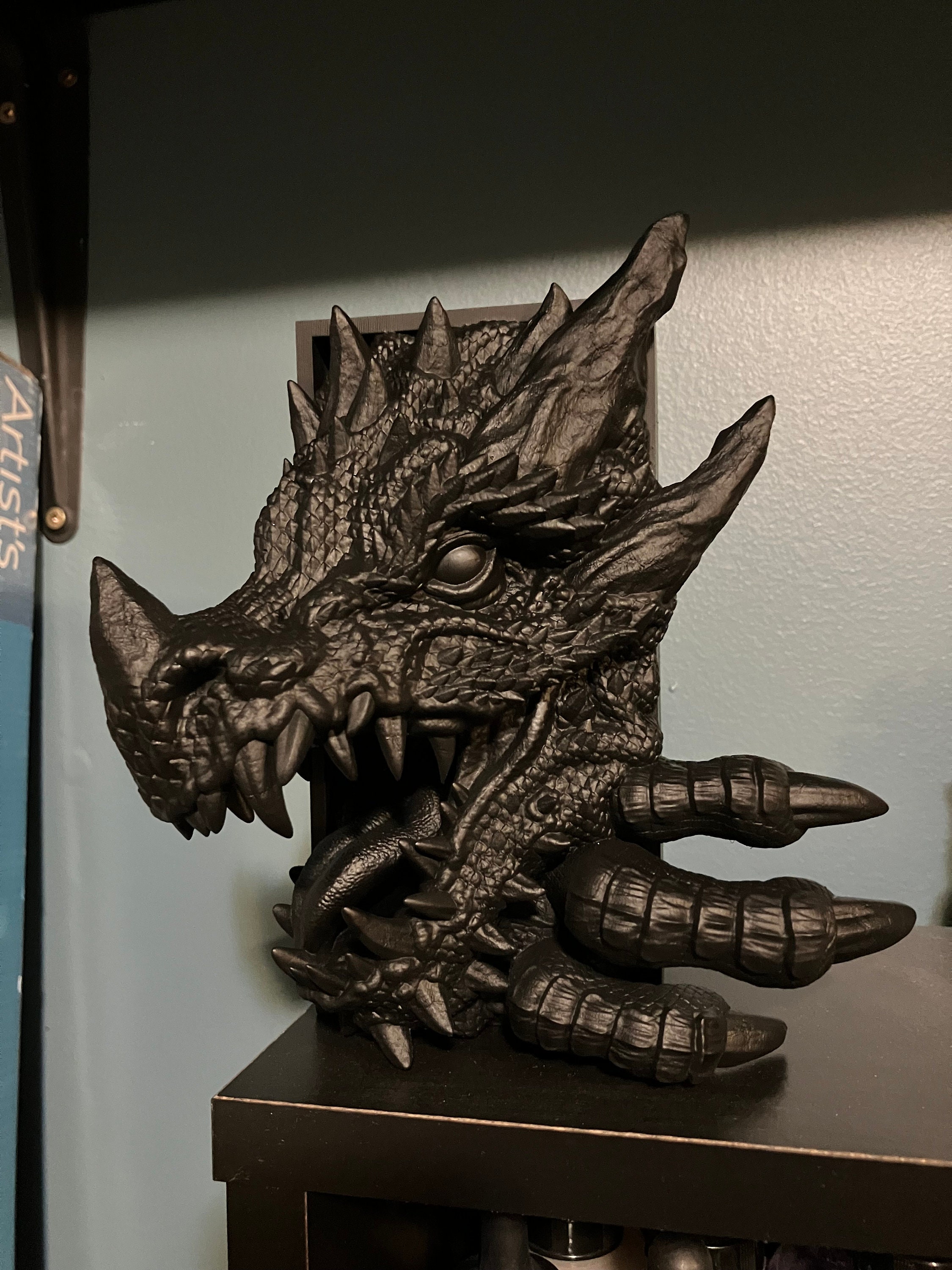 Dragon Book Nook Fantasy Creature Decor Item 3D Printed With Eco-resin ...