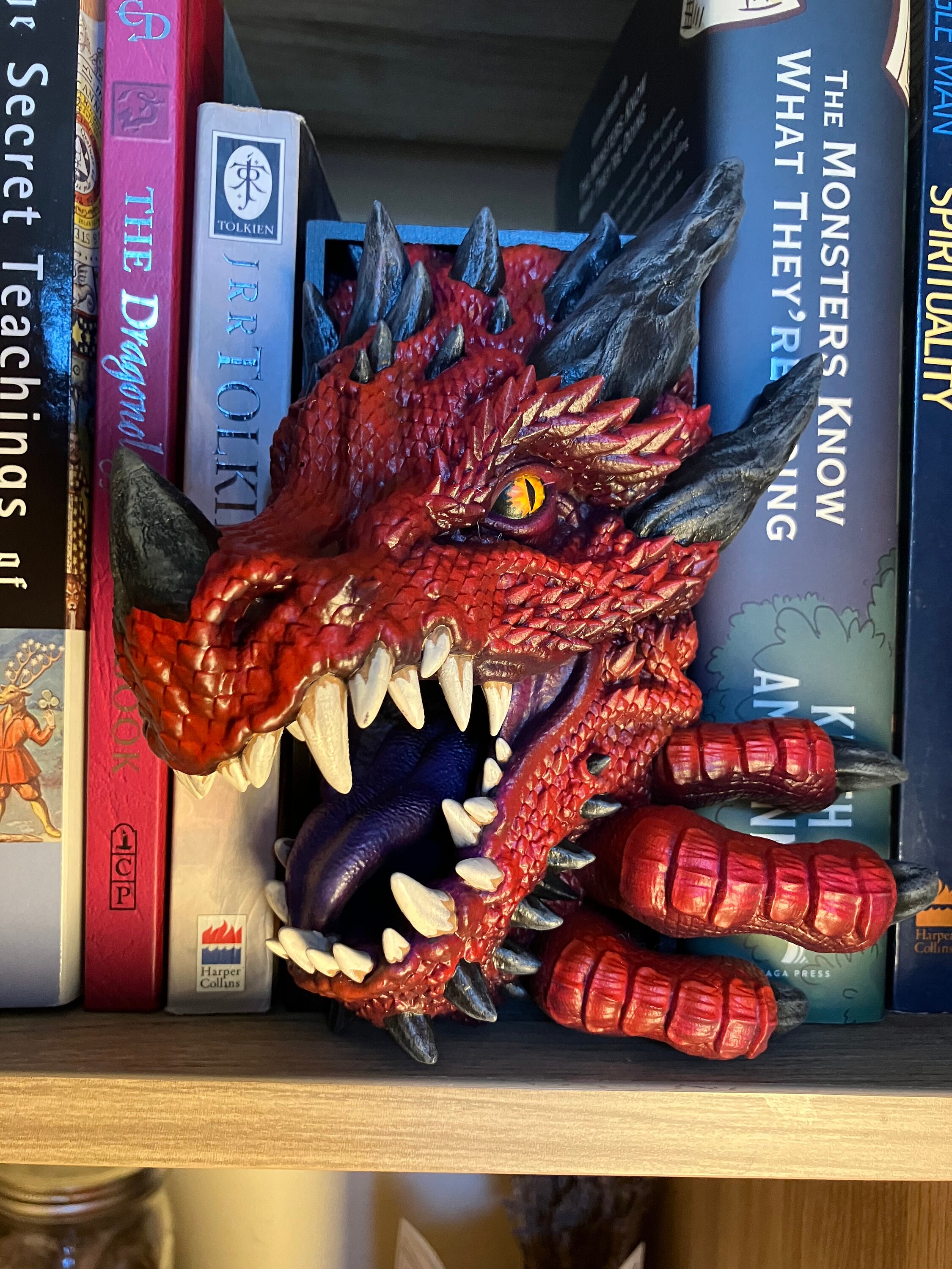 Dragon Book Nook Fantasy Creature Decor Item 3D Printed With Eco-resin ...