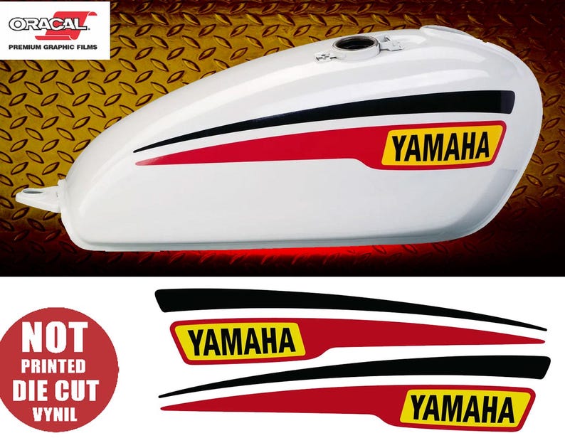 Yamaha Sr500s Fuel Tank Decal, Black/red/yellow, 1 Pair (top-coatable ...