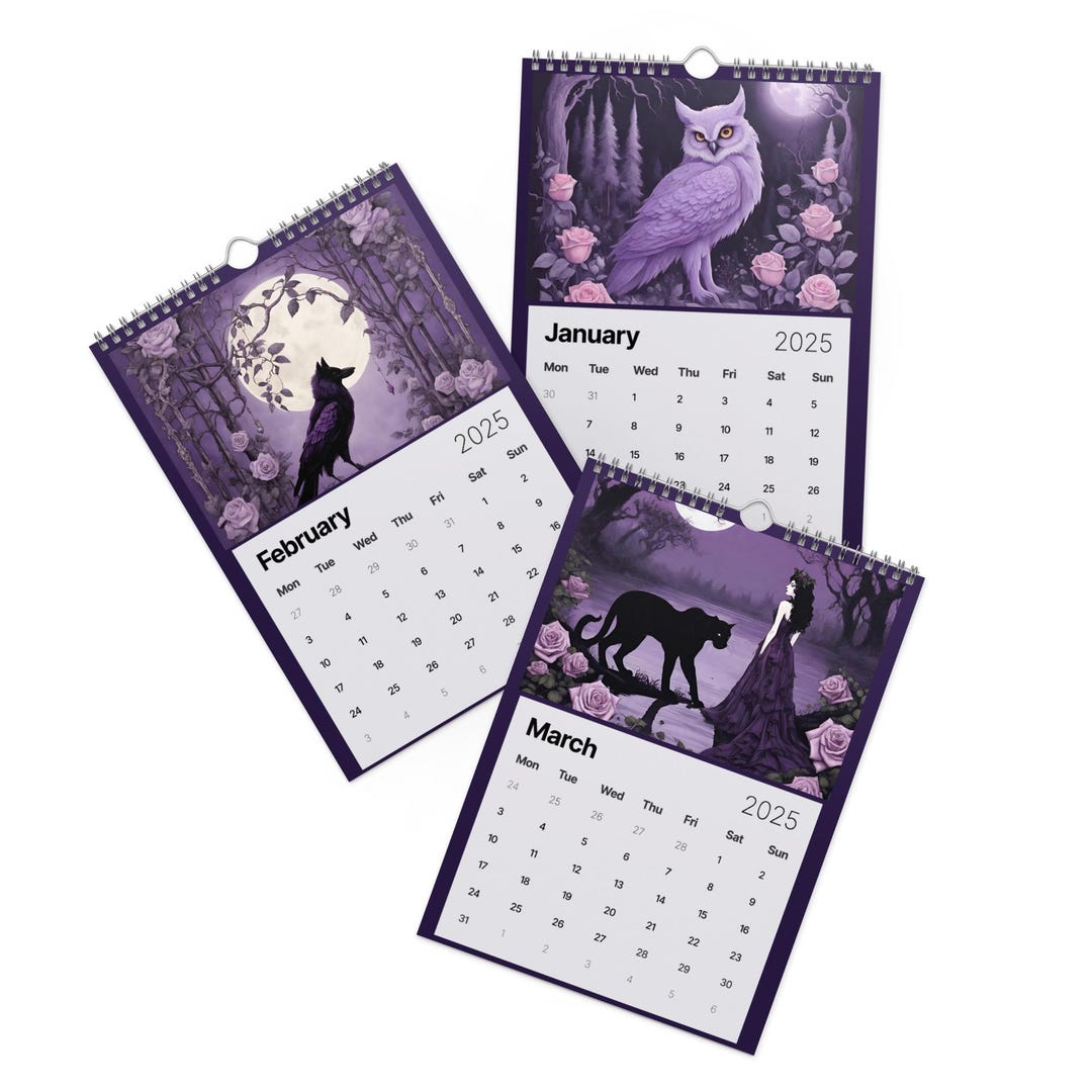 Goth Calendar #1 Dark Purple (2025) - Etsy