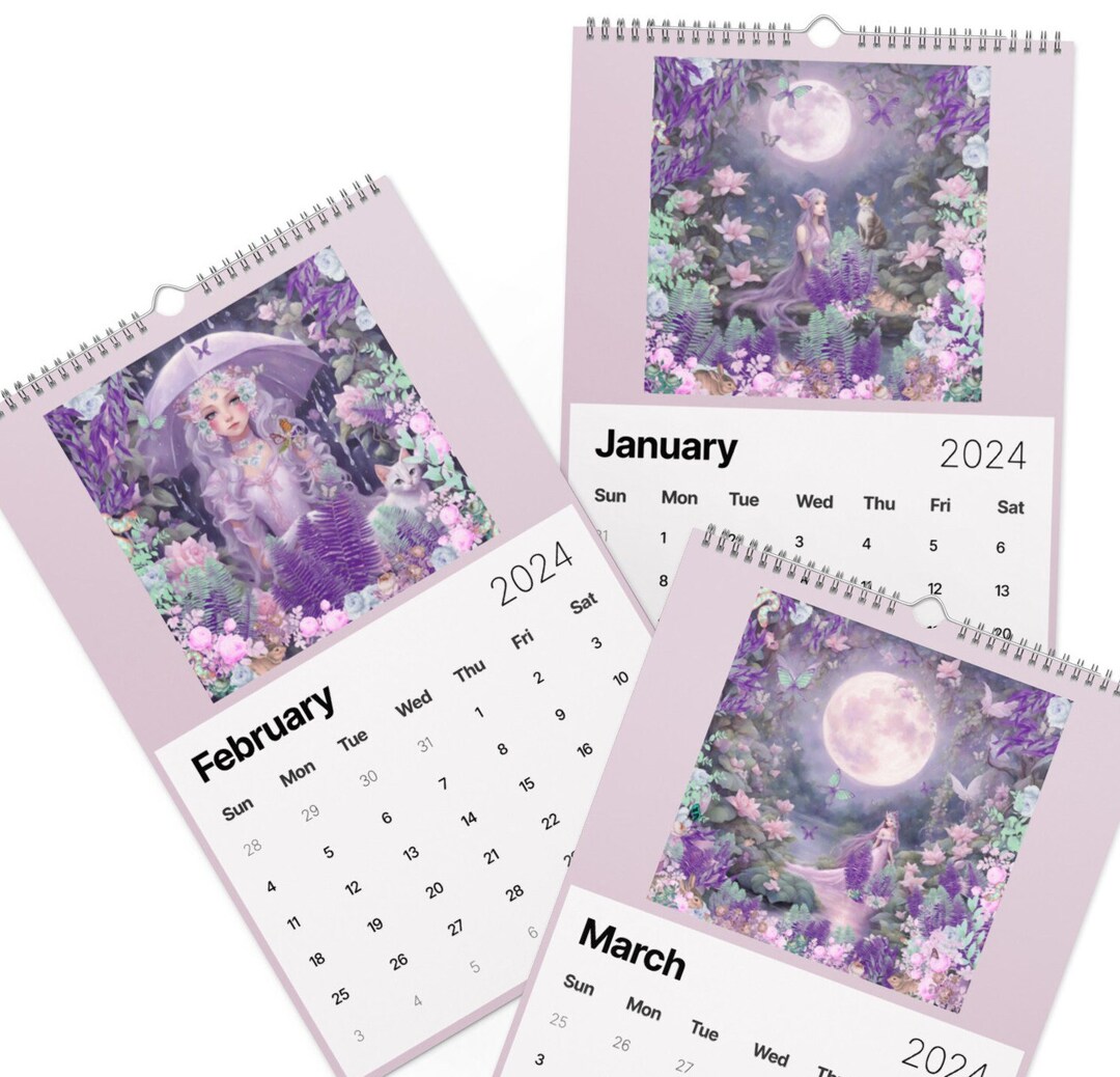 Pastel Fairies 2, Pale Twile, 2024 Calendar - Etsy