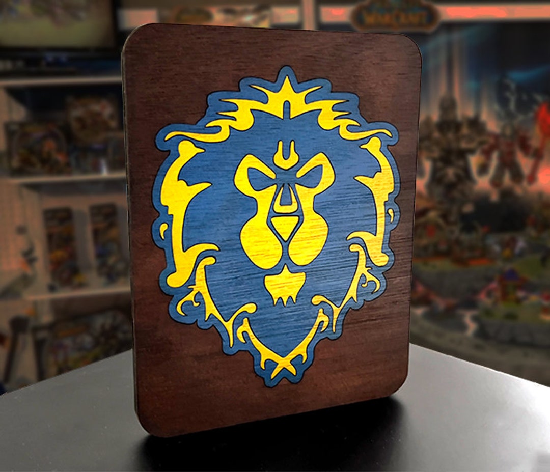 World of Warcraft Alliance Logo Wall Decor Art Elegant Wood, Wow Art ...