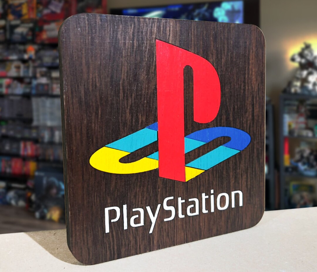 Playstation Logo Wall Decor Art Elegant Wood, Playstation Art for ...