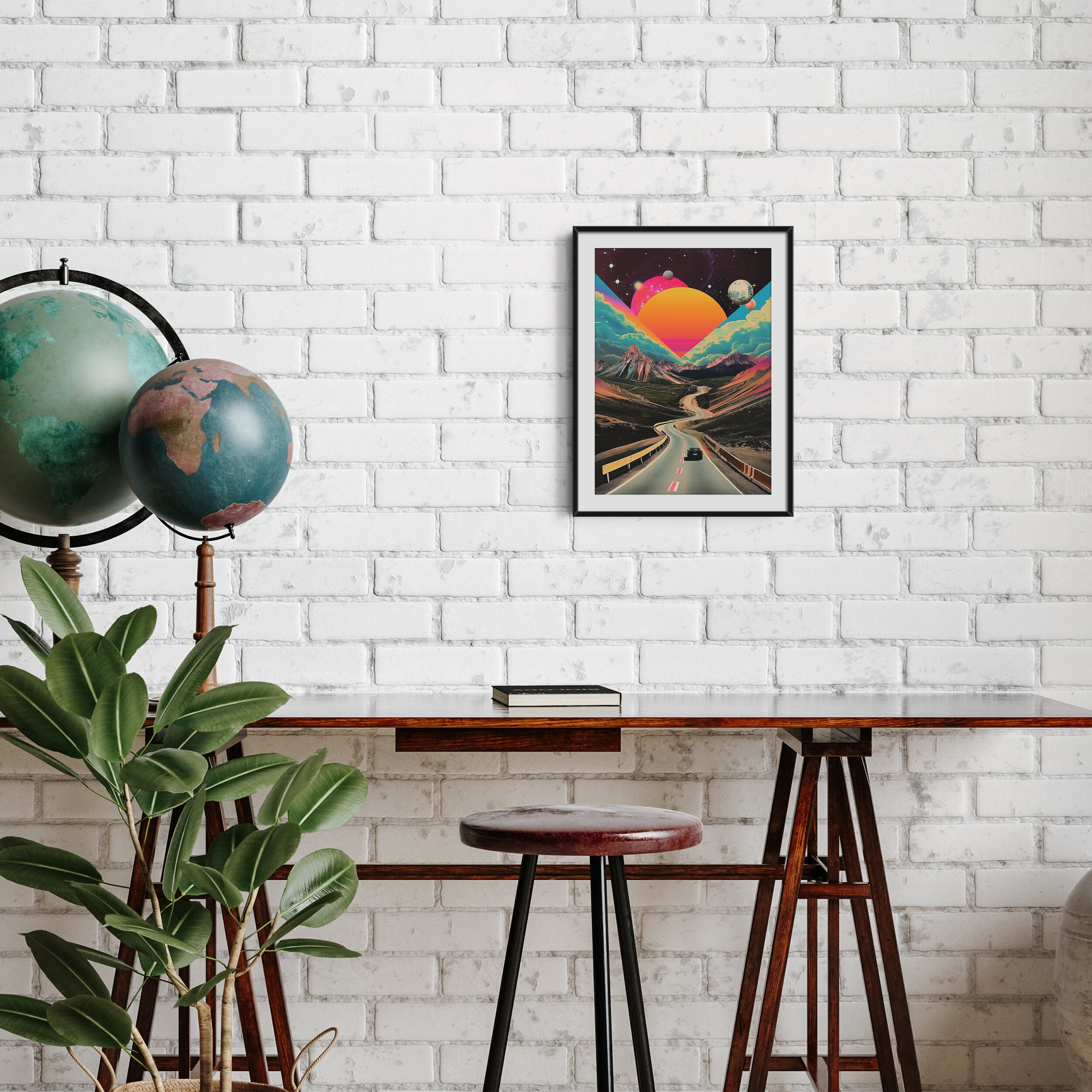 Surreal Retro College Art Print, Printable Surreal Wall Art, Trippy ...