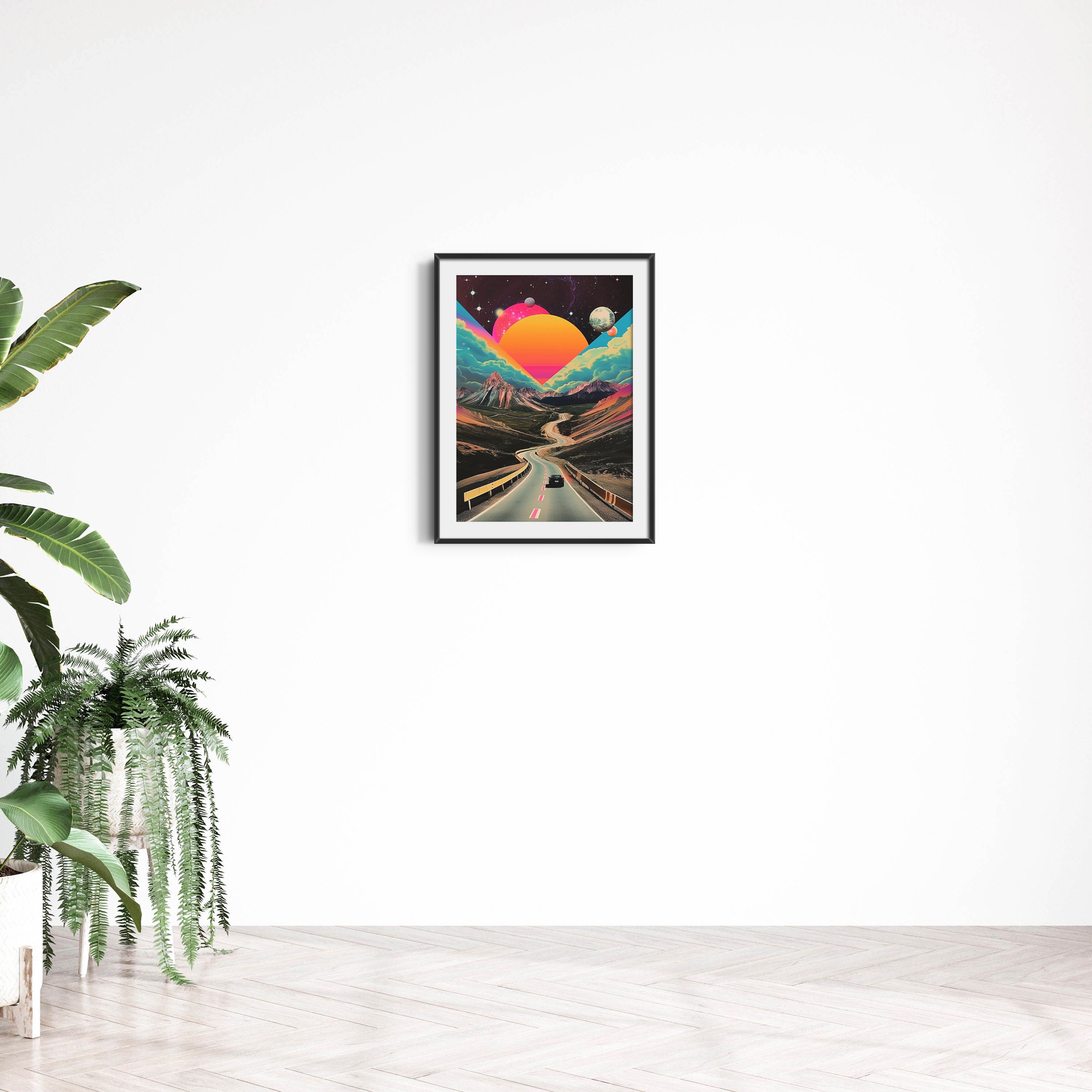 Surreal Retro College Art Print, Printable Surreal Wall Art, Trippy ...