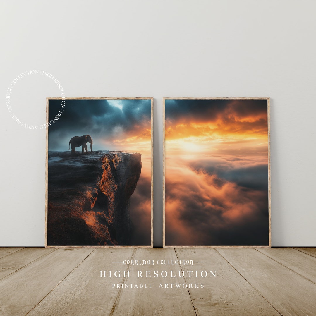 Elephant Cliff Wall Art, Sunset Landscape Print, Nature Photography ...