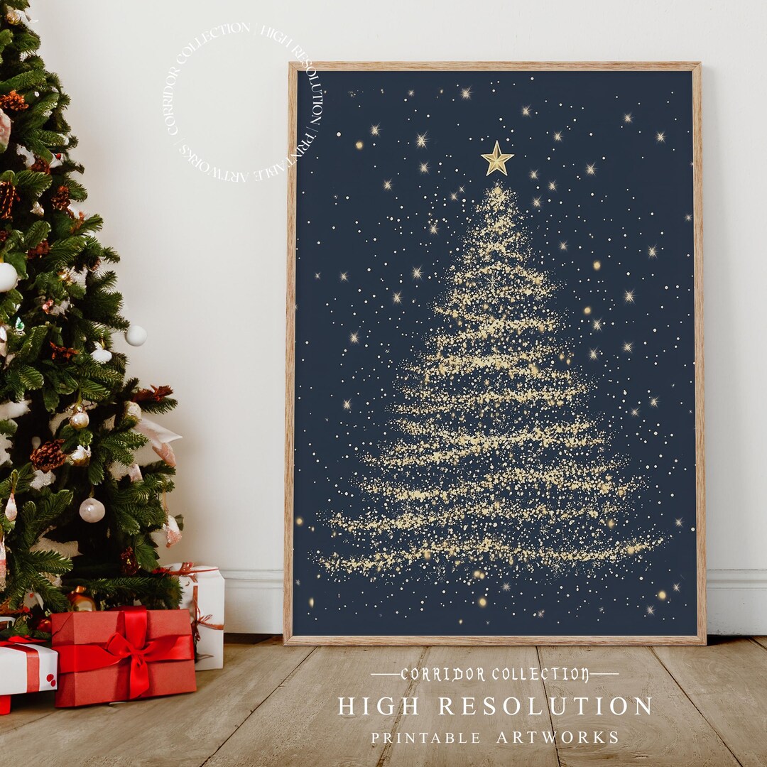 Stunning Christmas Tree Wall Art, Sparkling Holiday Decoration, Festive ...