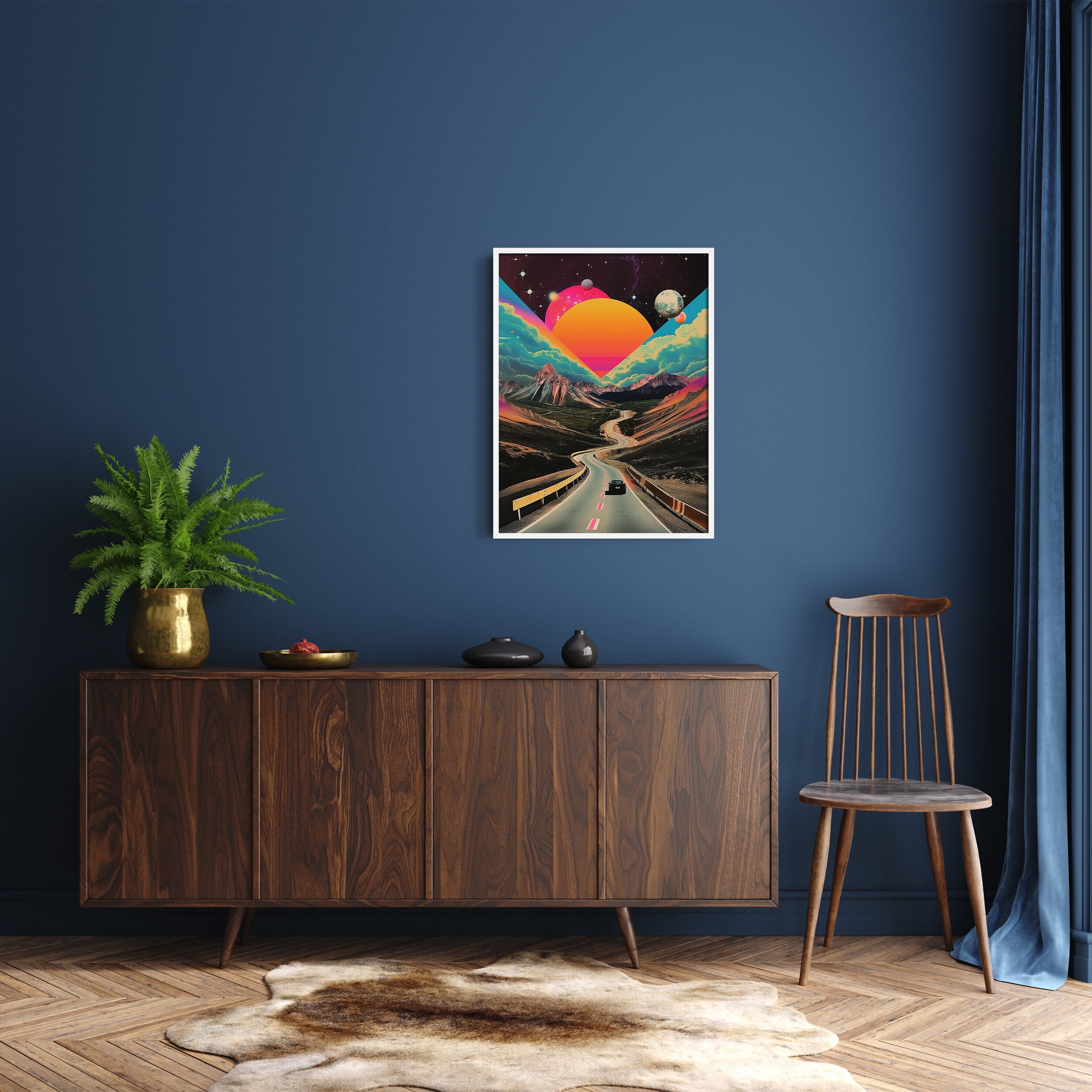 Surreal Retro College Art Print, Printable Surreal Wall Art, Trippy ...