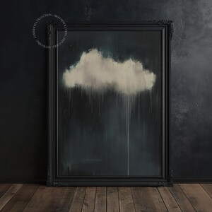 Dark Academia Wall Art, Oil Painting of Cloud, Abstract Wall Decor ...