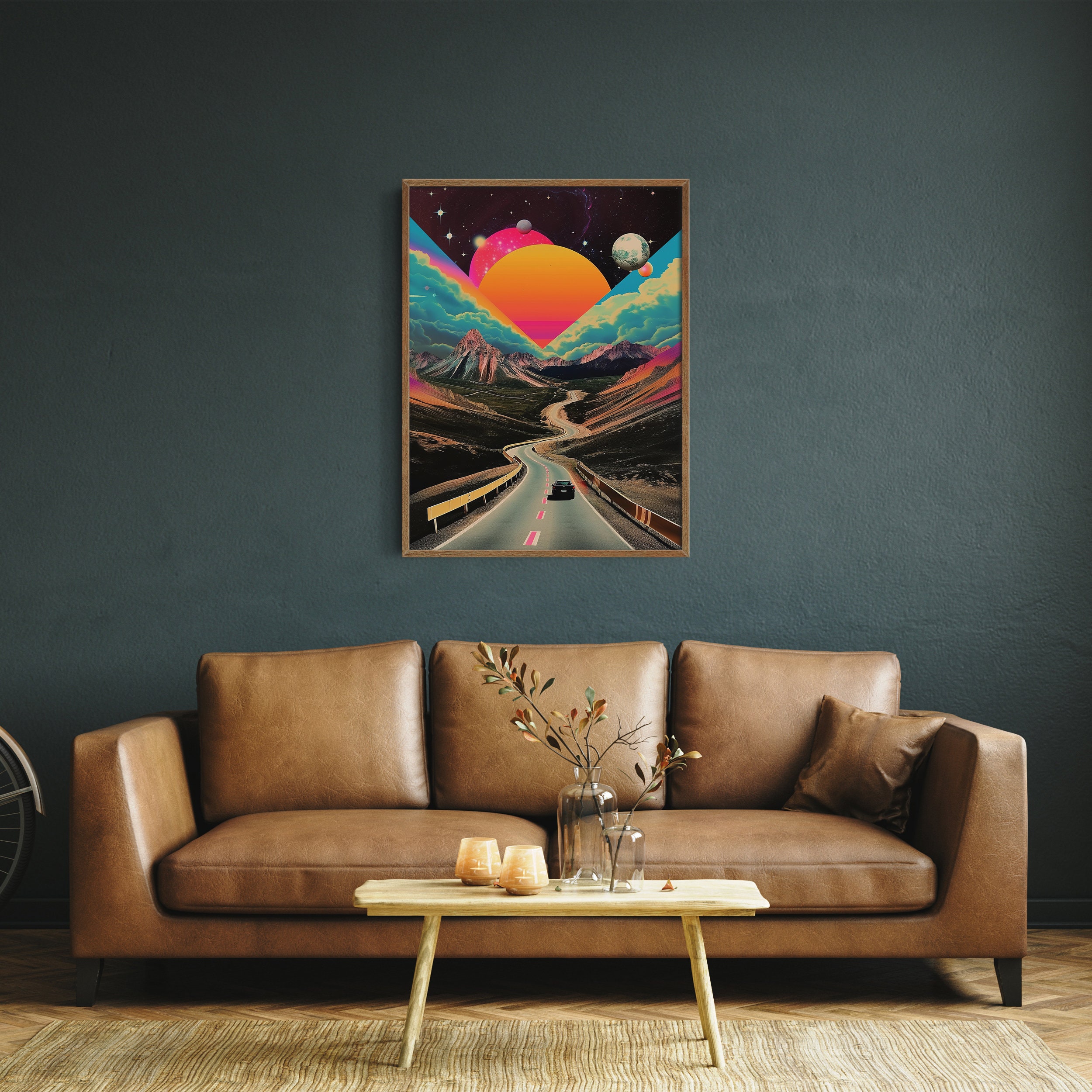 Surreal Retro College Art Print, Printable Surreal Wall Art, Trippy ...