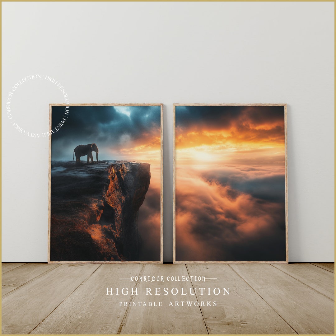 Elephant Cliff Wall Art, Sunset Landscape Print, Nature Photography ...