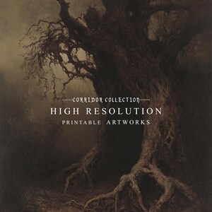 Dark Academia Tree Wall Art, Oil Painting, Enigmatic Tree Print, Spooky ...