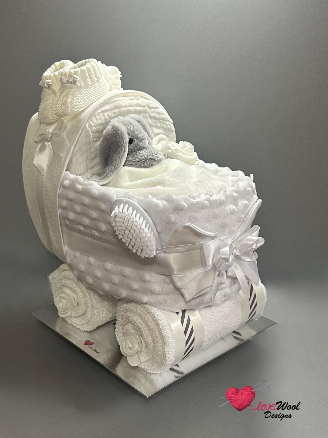 Nappy Cake Pram: Baby Shower Newborn Hamper Gift, White - Etsy