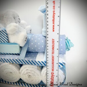 NAPPY CAKE Train Baby Hamper, Blue & White With Optional Extra ...