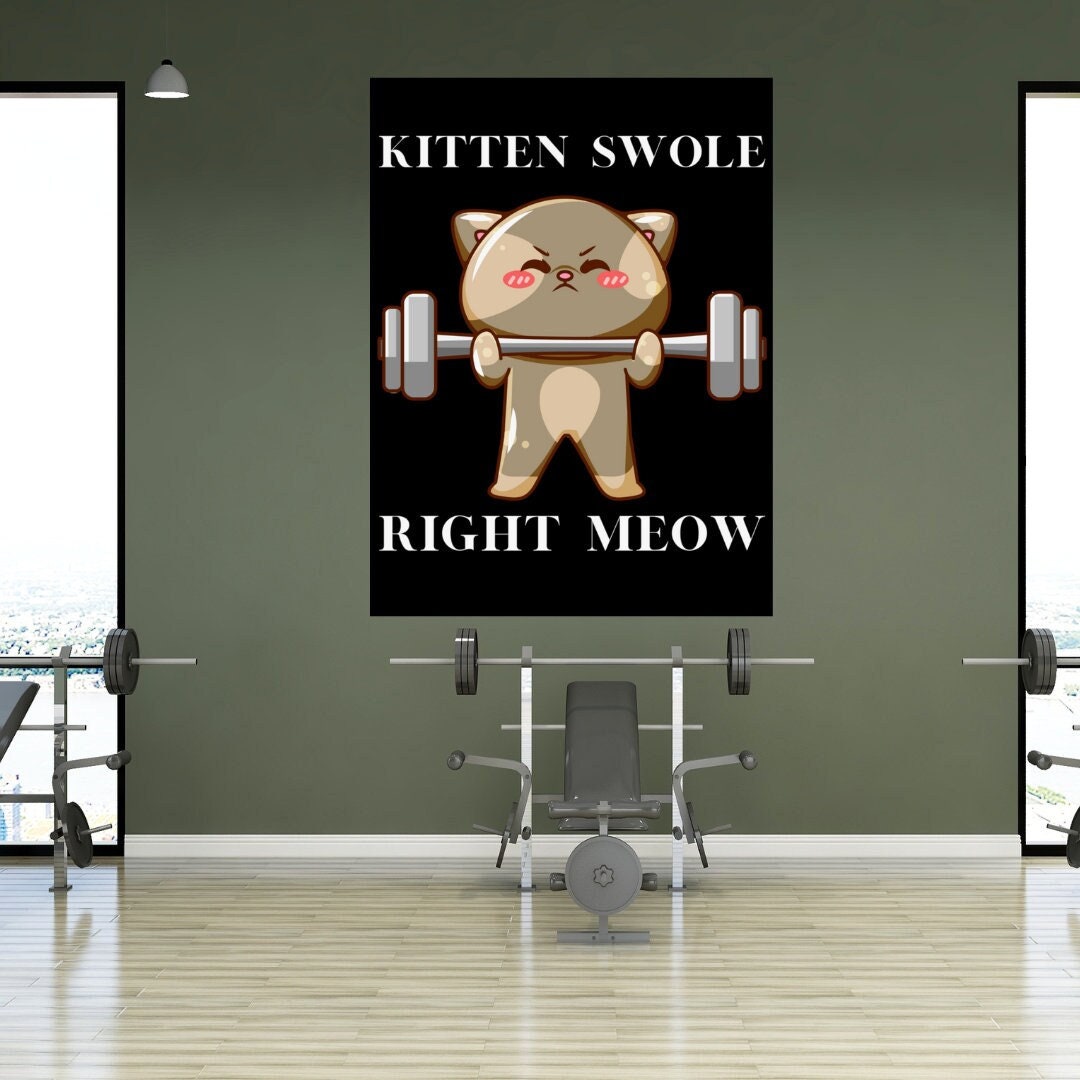 Gym Poster for Cat Lovers Gift for Cat Lover Gifts for Gym Rat ...