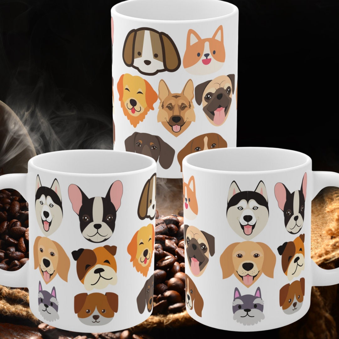 Adorable Dogs Mug Funny Dog Allover Print Mugs for Dog Lover Gift for ...