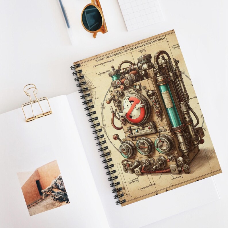 STEAMPUNK PROTON PACK Pretty Spiral Notebook, 118 Ruled Line Pages ...