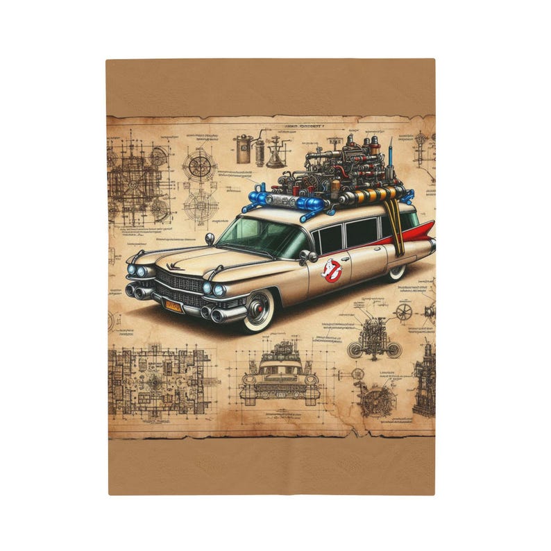 STEAMPUNK ECTO-1 GHOSTBUSTING Car Velveteen Plush Blanket, Victorian ...