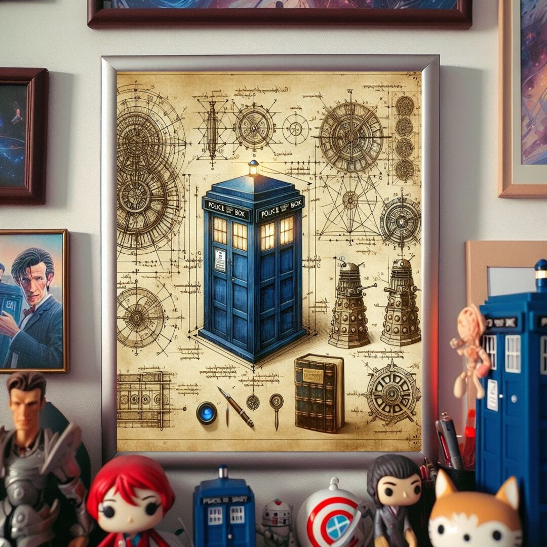 DA VINCI'S DREAM Impressive Whovian Poster, Amazing Phone Box Matte ...