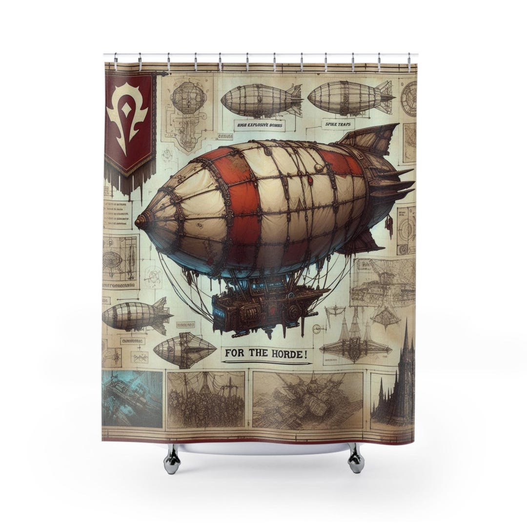 HORDE ZEPPELIN Impressive Shower Curtain, Exclusive Decor for Gamers ...